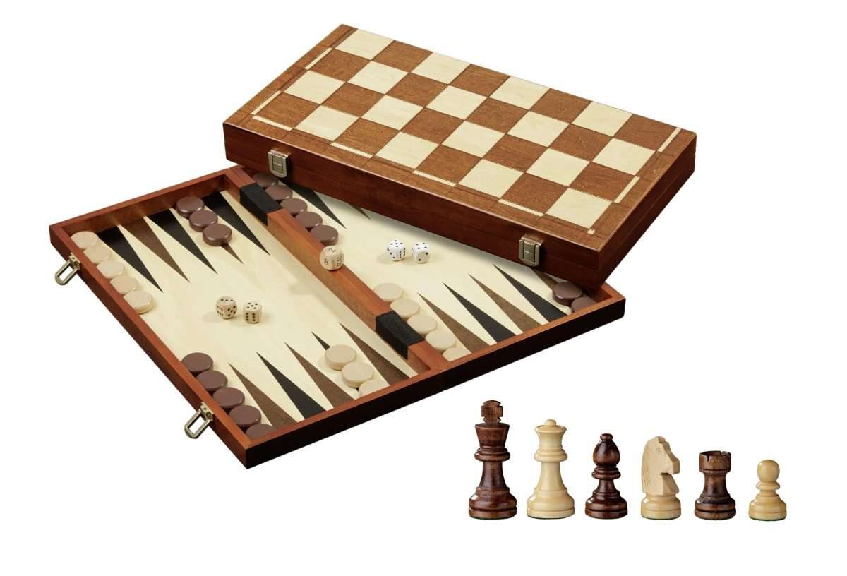 Chess Backgammon Checkers Set (45mm reitir) » Spilavinir